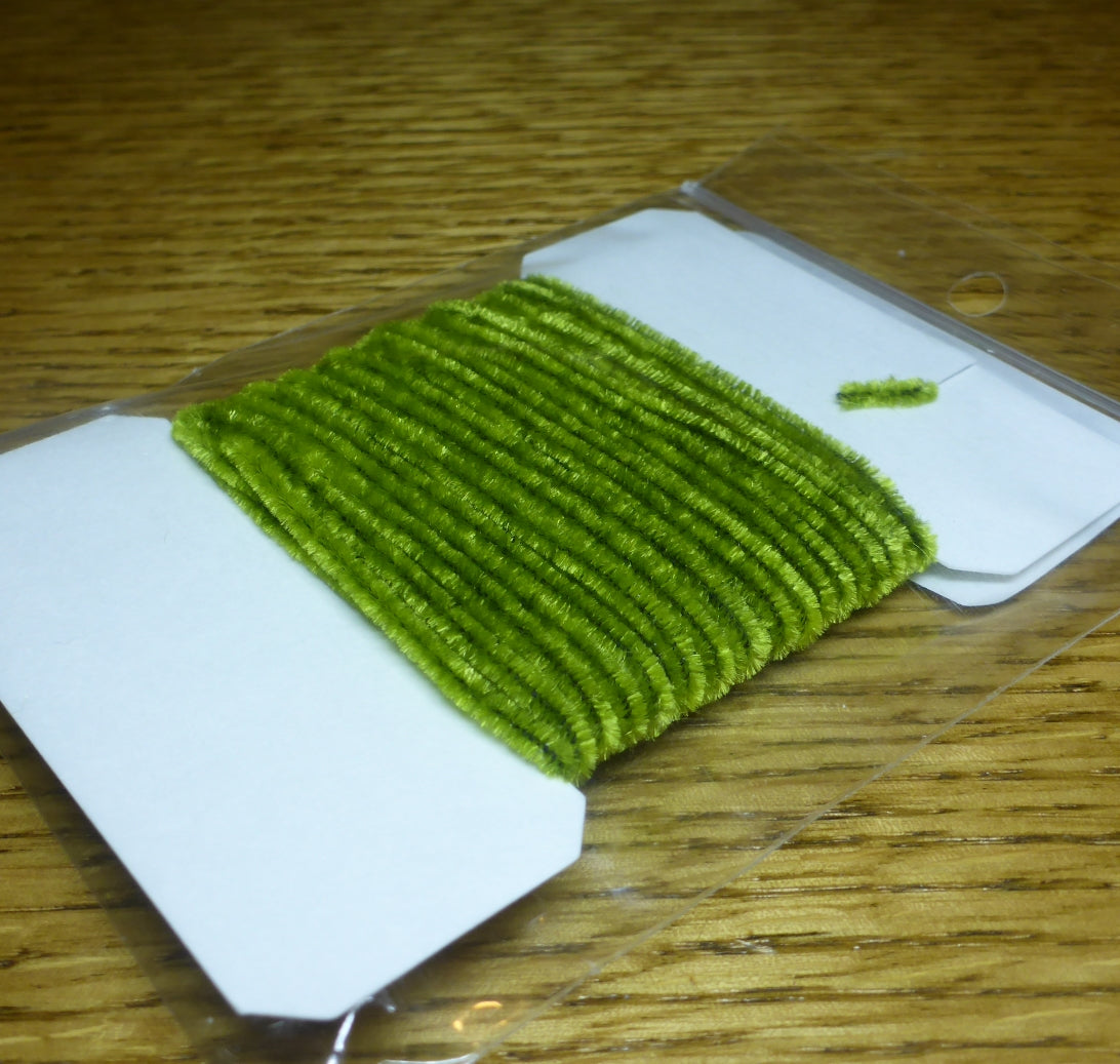 Hareline Fine Chenille Light Olive - Troutlore Fly Tying