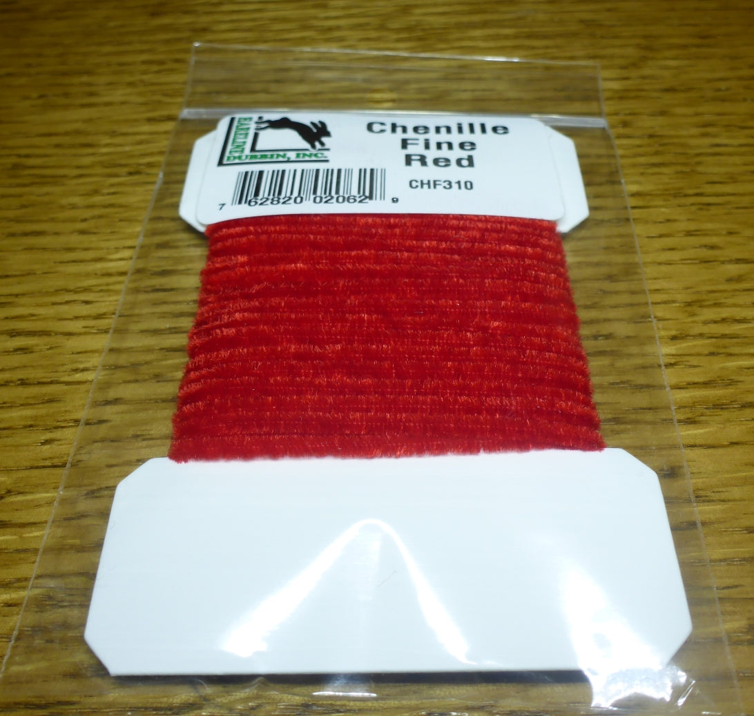 Hareline Fine Chenille Red - Troutlore Fly Tying