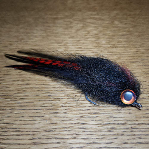 K9 Saltwater Flies Black & Red Bulkhead - Troutlore Fly Tying