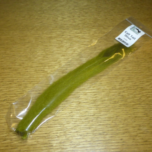 Hareline Calf Tail Olive - Troutlore Fly Tying