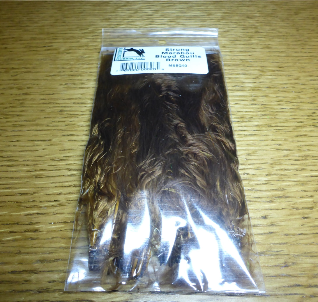 Hareline Marabou Blood Quills Brown - Troutlore Fly Tying