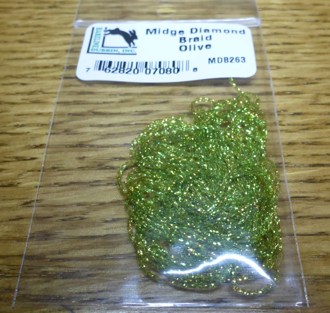 Midge Diamond Braid Olive - Troutlore Fly Tying