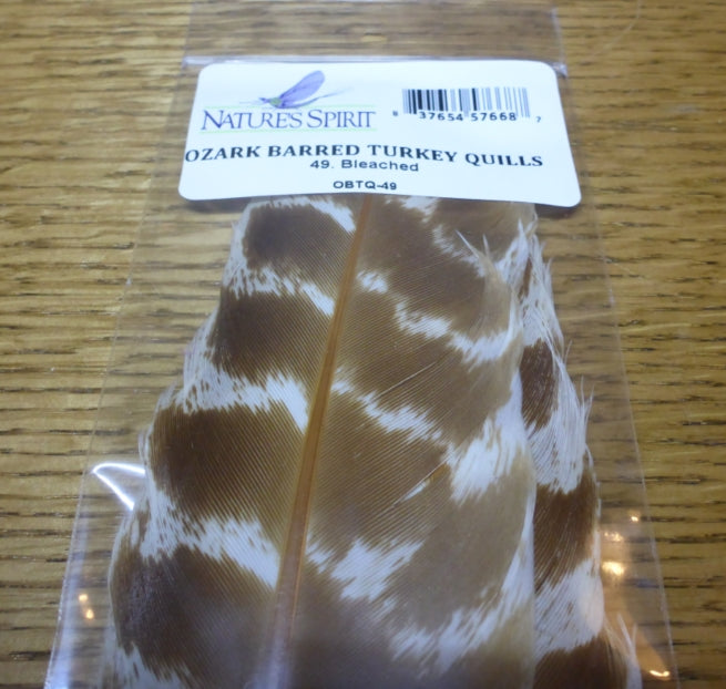 Nature’s Spirit Ozark Barred Turkey Quills Bleached - Troutlore Fly Tying