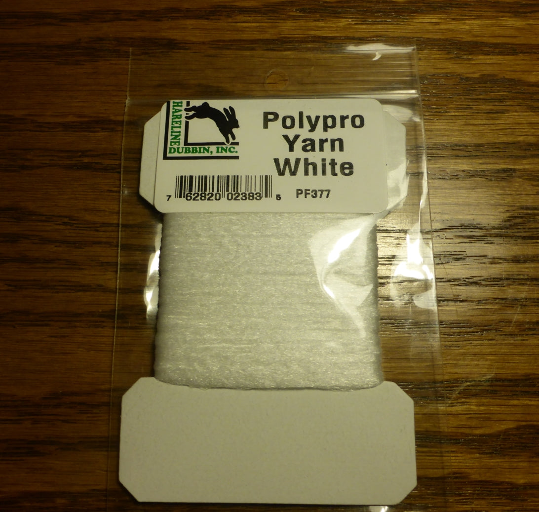 Hareline Polypro Yarn White - Troutlore Fly Tying