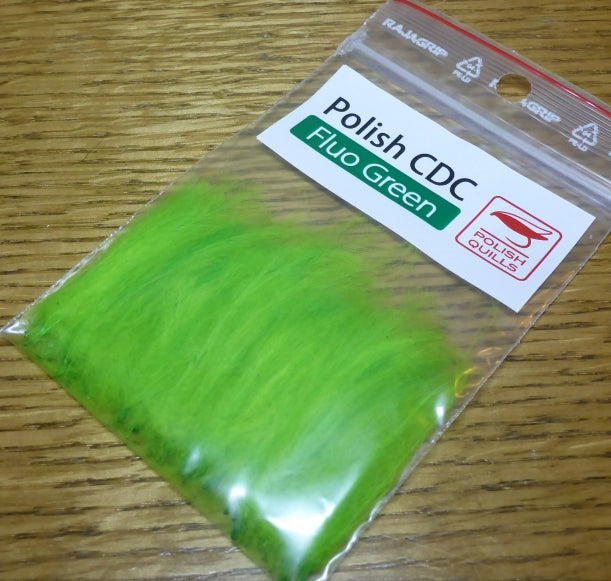 Polish Quills Cul De Canard Polish CDC - Fl Green - Troutlore Fly Tying
