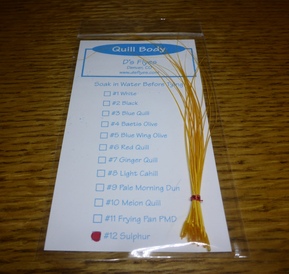 Quill Body Stripped Quills - Sulphur Orange - Troutlore Fly Tying