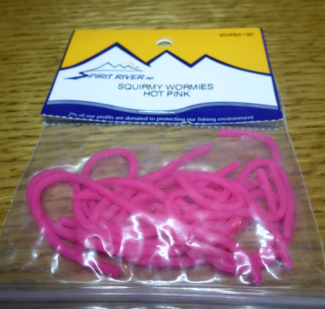 Squirmy Wormies Hot PInk - Troutlore Fly Tying