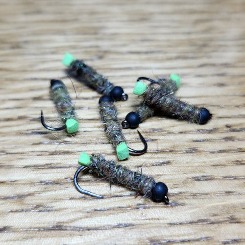 Short Stick Caddis Chartreuse - Troutlore Fly Tying