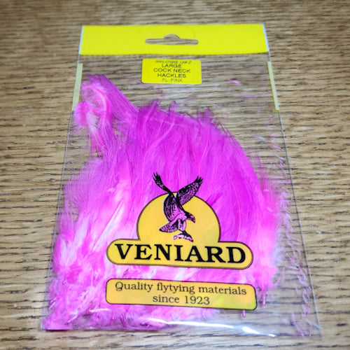 Veniard Cock Neck Hackle - Fl Pink - Troutlore Fly Tying